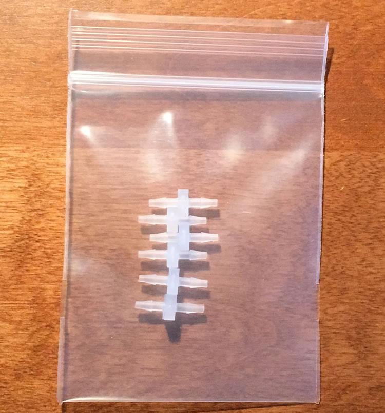 1 8 X 1 8 STRAIGHT CONNECTORS 6 Per Pkg Plant Booster